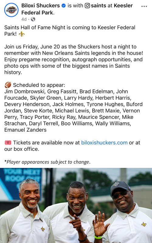 Biloxi Shuckers wearing Saints color rush uniforms? | New Orleans ...